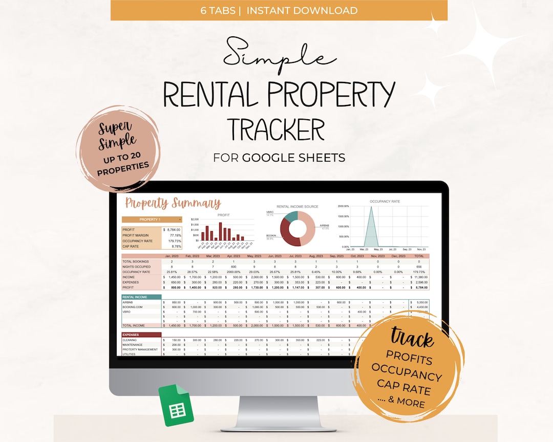 Hoja de cálculo de propiedades de alquiler vacacional, Hoja de cálculo de pequeñas empresas ...