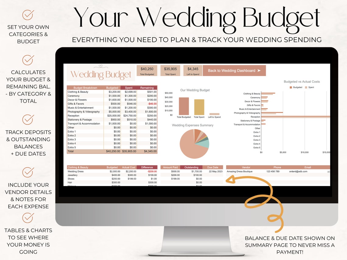 ULTIMATE Wedding Planning Spreadsheet Digital Wedding - Etsy