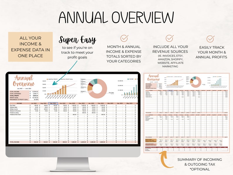 Easy Bookkeeping and Invoice Template, Small Business Bookkeeping ...