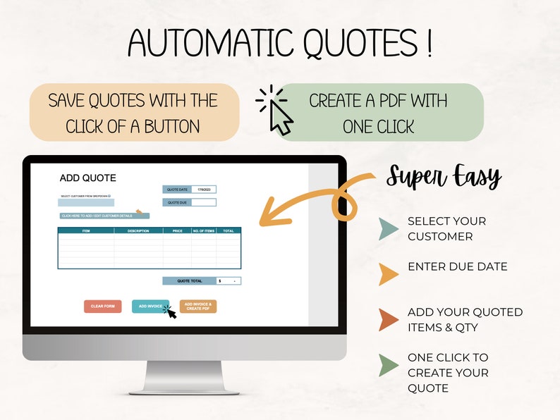 Quote Tracker for Excel, Small Business Bookkeeping Spreadsheet, Blue ...