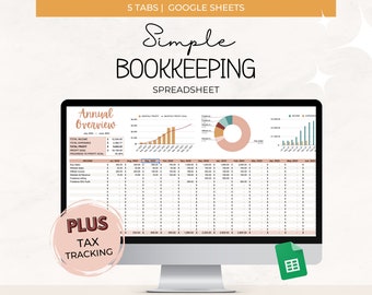 Easy Bookkeeping and Invoice Template, Small Business Bookkeeping ...