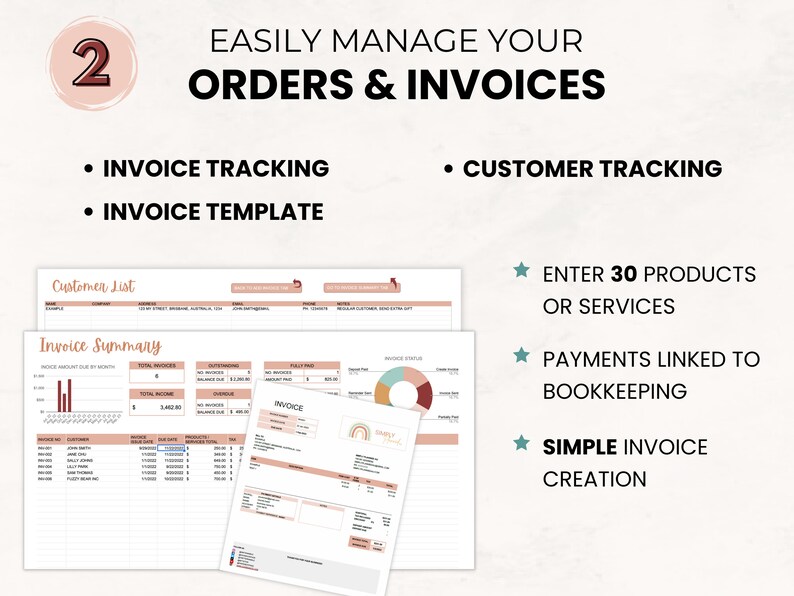 Easy Invoice Tracker and Bookkeeping Spreadsheet for Google Sheets ...