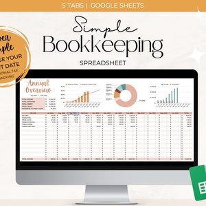 Simple Bookkeeping Template Small Business Bookkeeping - Etsy