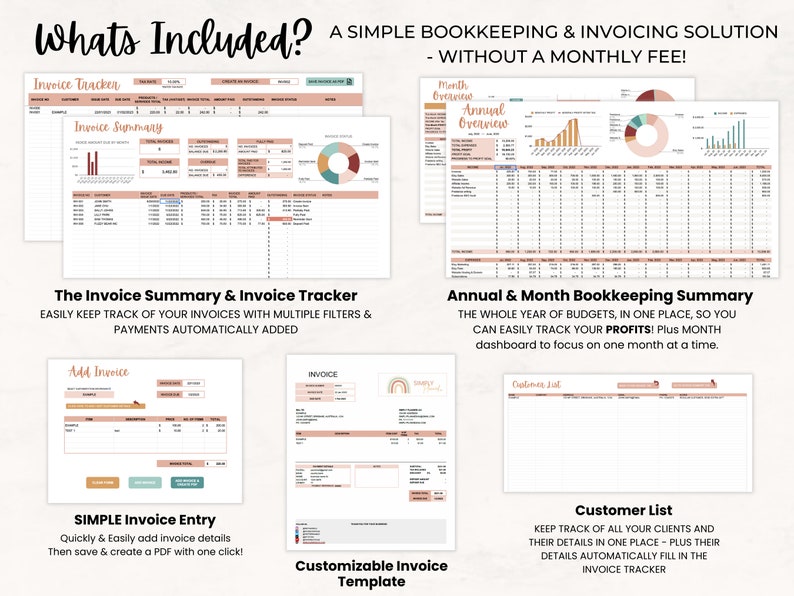 Excel Bookkeeping Invoice Template With Mileage Tracker, Small Business ...