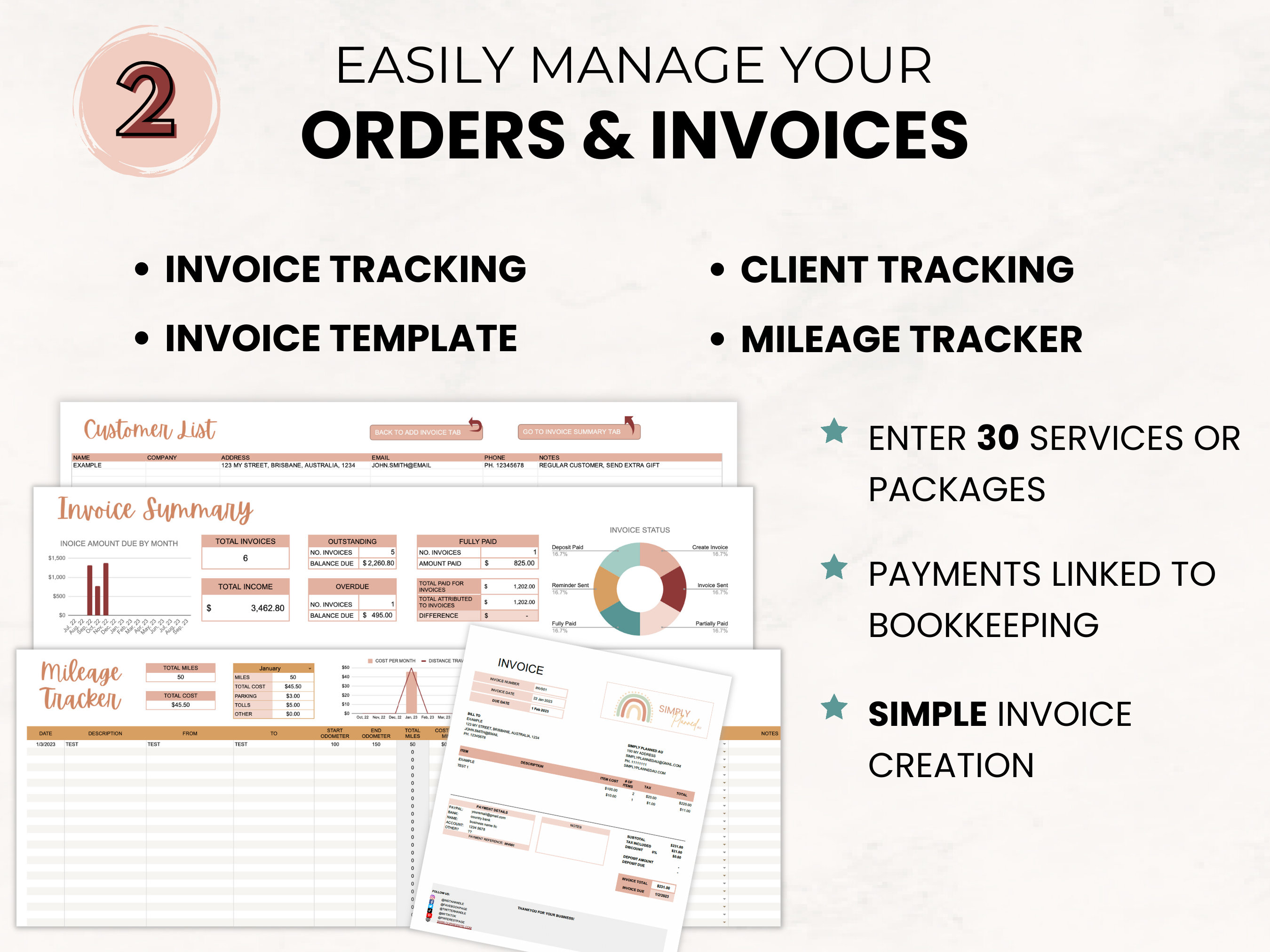 Mileage Tracker Invoice Template and Bookkeeping for Google Sheets ...