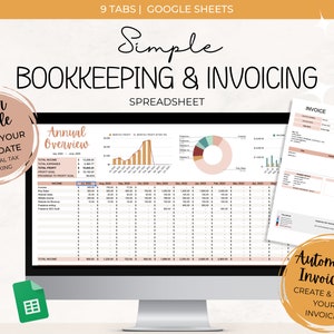 Easy Bookkeeping and Invoice Template Small Business - Etsy