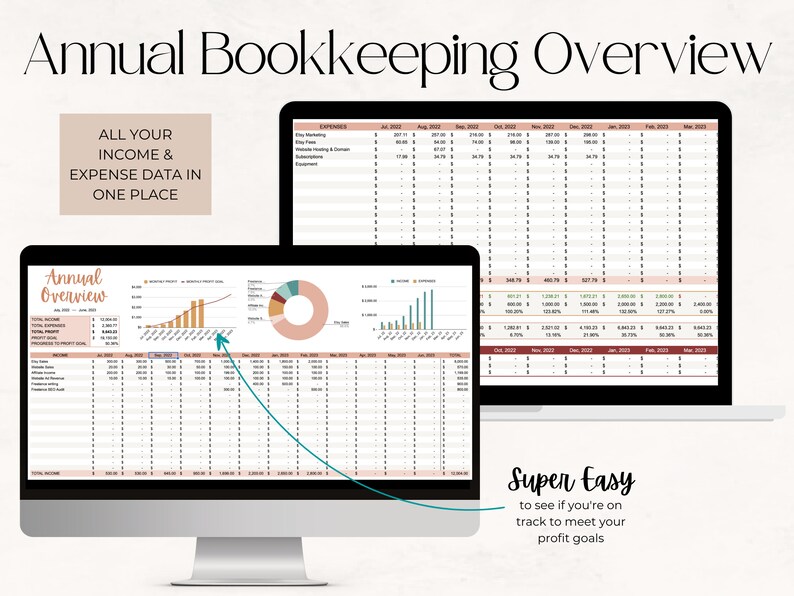 Simple Bookkeeping Template Small Business Bookkeeping - Etsy