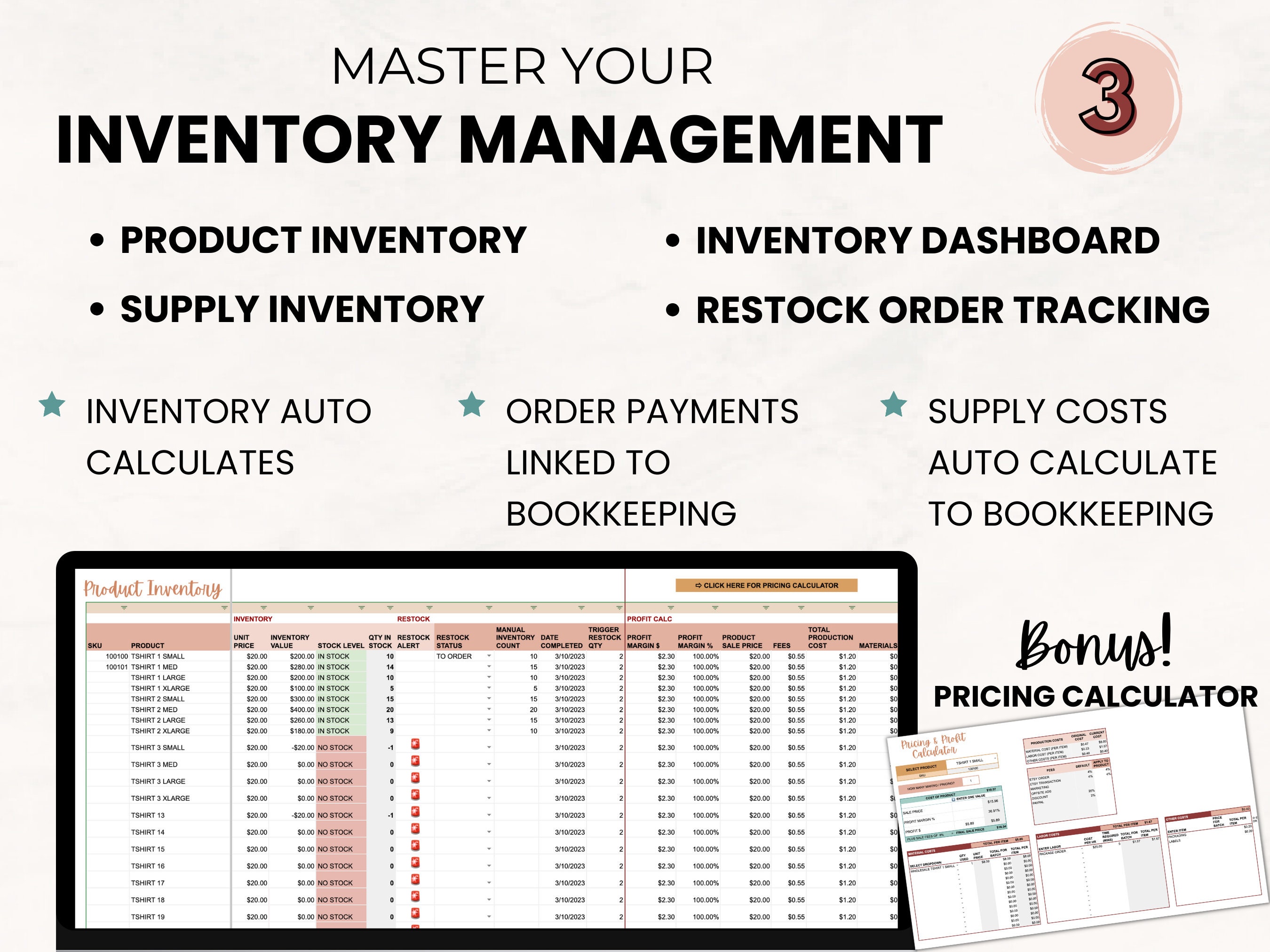 Ultimate Excel Inventory Tracking Bookkeeping and Invoicing, Small ...