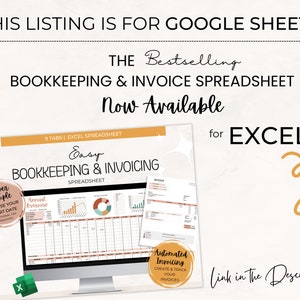 Easy Bookkeeping and Invoice Template, Small Business Bookkeeping ...