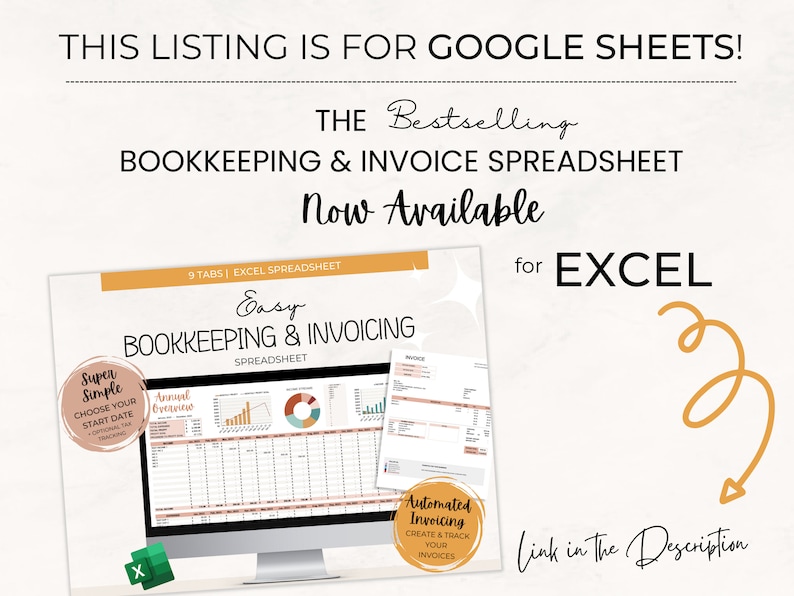 Easy Bookkeeping and Invoice Template, Small Business Bookkeeping ...