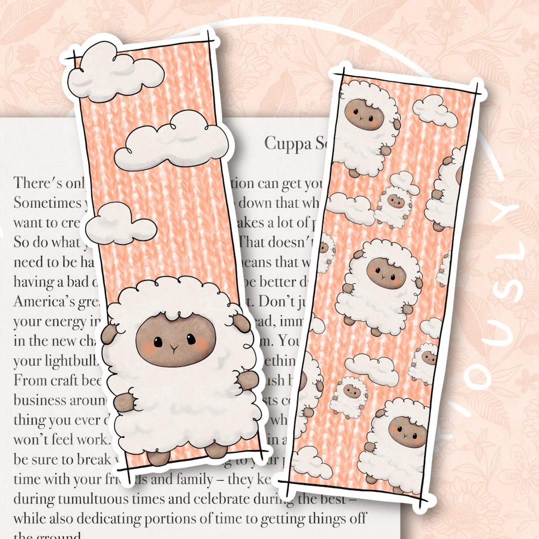 Sheep Lamb Bookmark Illustrated Bookmarks Spring Bookmarks Cosy ...