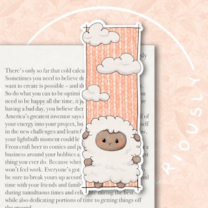 Sheep Lamb Bookmark Illustrated Bookmarks Spring Bookmarks Cosy ...