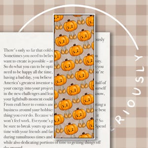 Pumpkin Cute Bookmarks | Illustrated Bookmarks | Autumnal Bookmarks ...