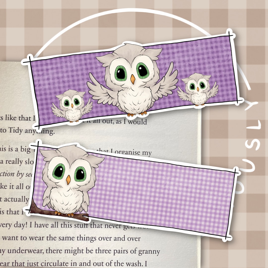 Owl Bookmarks Illustrated Bookmarks Bookmarks Cosy Bookmarks - Etsy