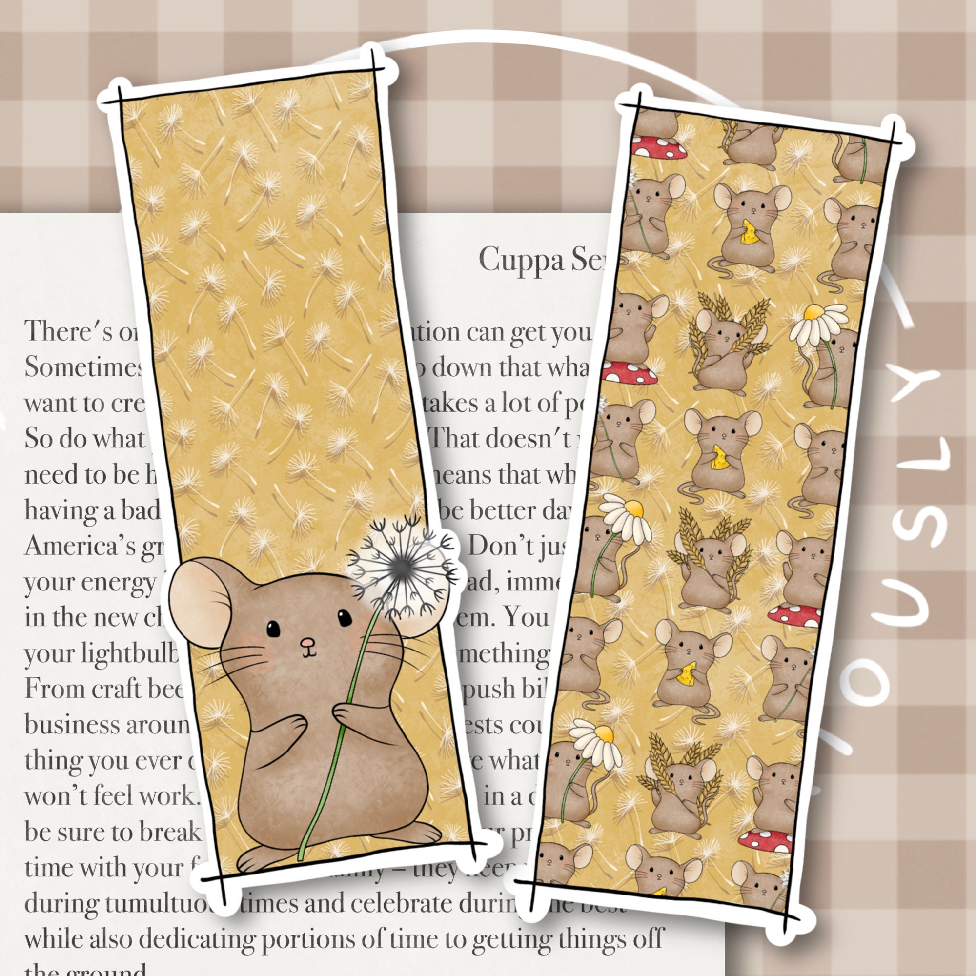 Mouse Mice Bookmarks Illustrated Bookmarks Cute Bookmarks Cosy ...