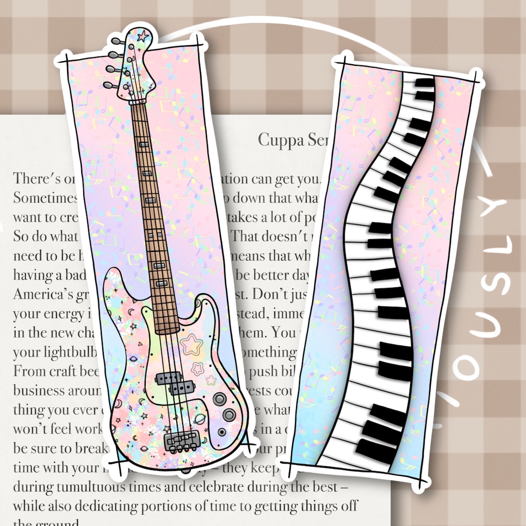 Piano Music Guitar Bookmarks Illustrated Bookmarks Music Bookmarks ...