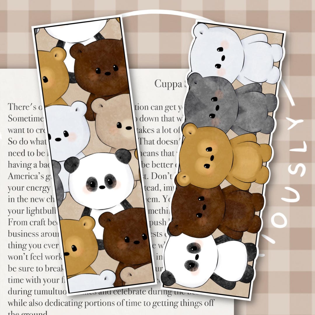Teddy Bear Bookmarks | Illustrated Bookmarks | Cute Bookmarks | Cosy ...