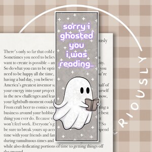 Ghost Reading Bookmarks | Illustrated Bookmarks | Bookmarks | Cosy ...