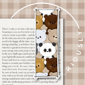 Teddy Bear Bookmarks Illustrated Bookmarks Cute Bookmarks Cosy ...