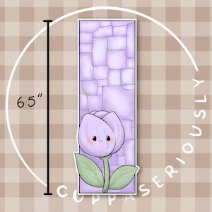 Purple Tulip Bookmark Illustrated Bookmarks Spring Bookmarks Cosy ...