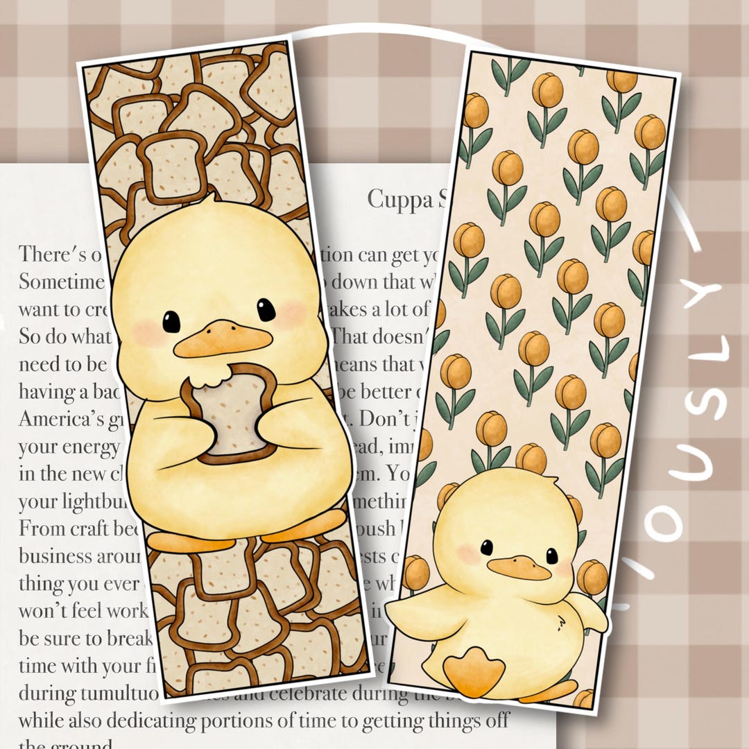 Duck Flower Bookmarks | Illustrated Bookmarks | Bookmarks | Cosy ...