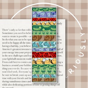 Ladybug Insect Bookmark Illustrated Bookmarks Spring Bookmarks Cosy ...