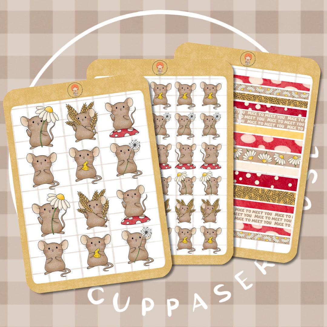 Mouse Mice Sticker Sheet | Bullet Journal Stickers, Planner Stickers ...