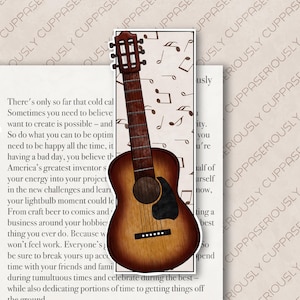 Guitar Bookmarks Illustrated Bookmarks Music Bookmarks Acoustic Bass ...