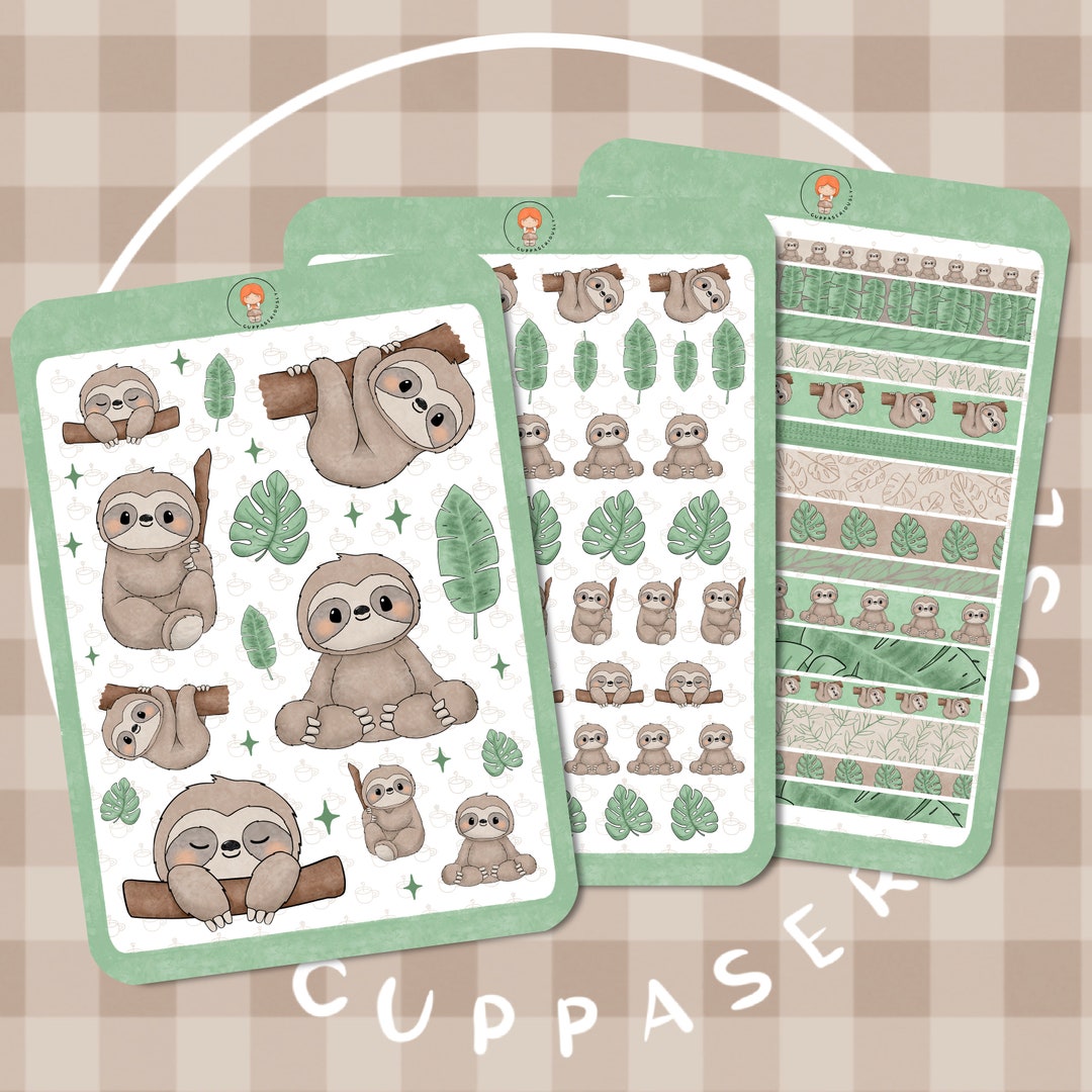 Sloth Sticker Sheet | Bullet Journal Stickers, Planner Stickers ...