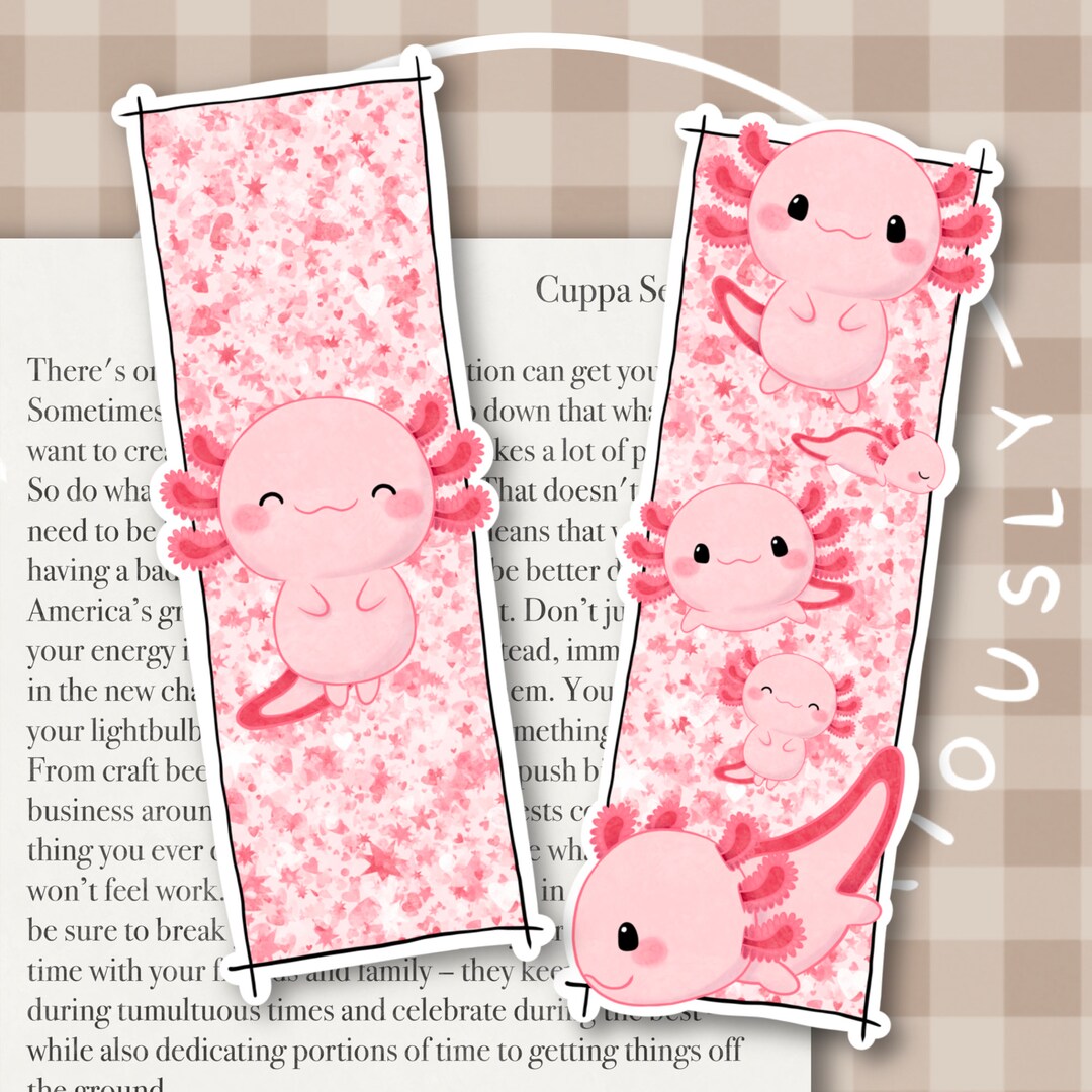 Axolotl Bookmarks Illustrated Bookmarks Cosy Bookmarks - Etsy