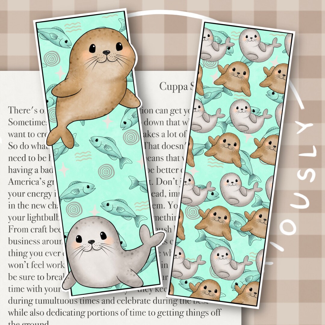 Seal Bookmarks | Illustrated Bookmarks | Sea Lion Bookmarks | Cosy ...