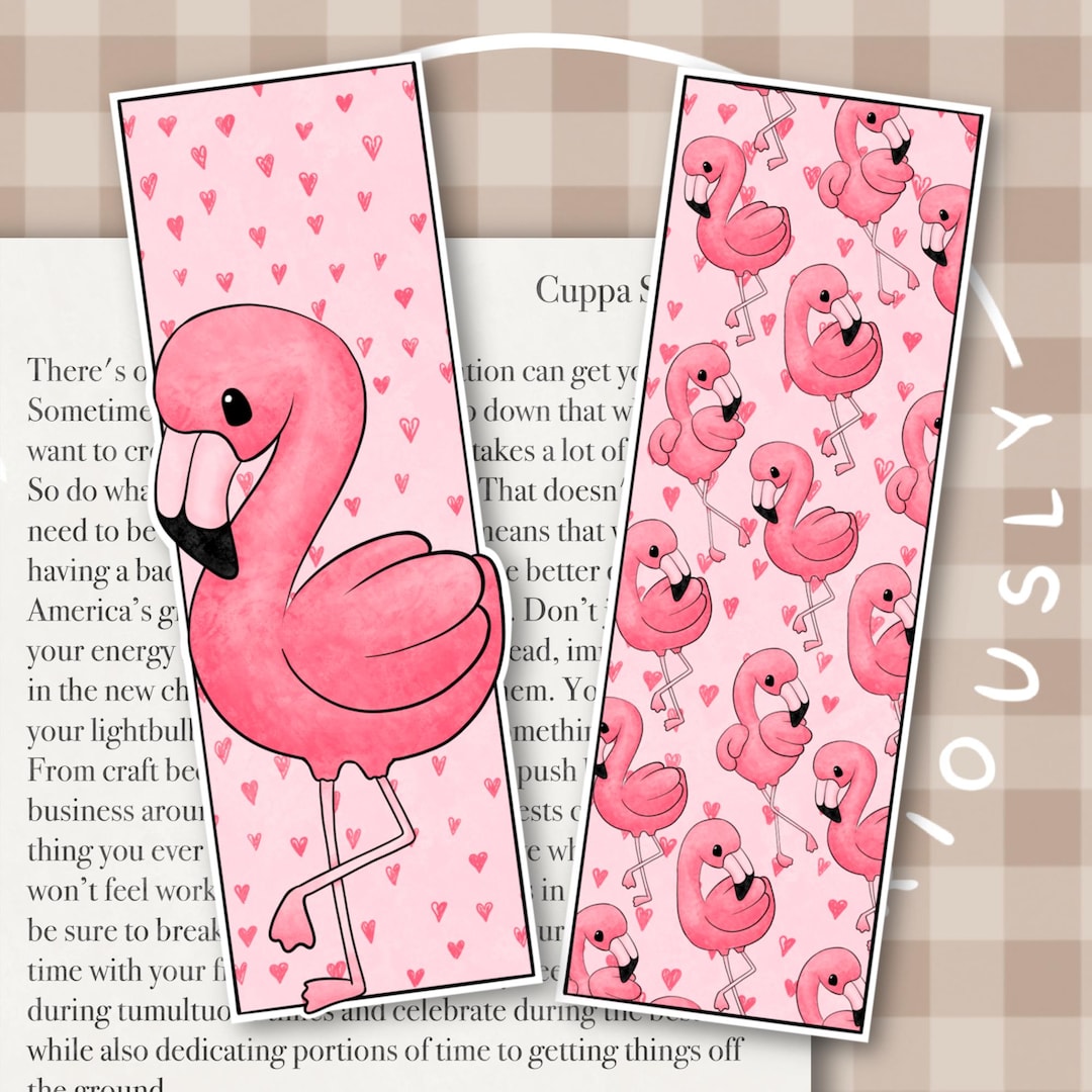 Flamingo Bookmarks | Illustrated Bookmarks | Summer Bookmarks | Cosy ...