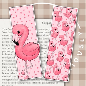 Flamingo Bookmarks | Illustrated Bookmarks | Summer Bookmarks | Cosy ...