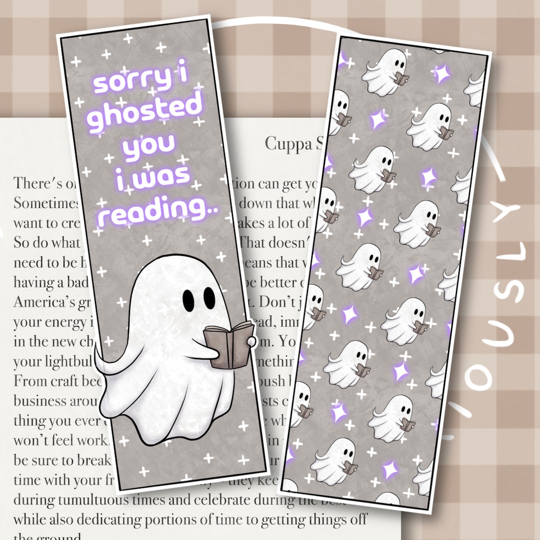 Ghost Reading Bookmarks | Illustrated Bookmarks | Bookmarks | Cosy ...