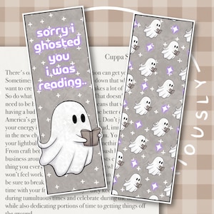 Ghost Reading Bookmarks | Illustrated Bookmarks | Bookmarks | Cosy ...