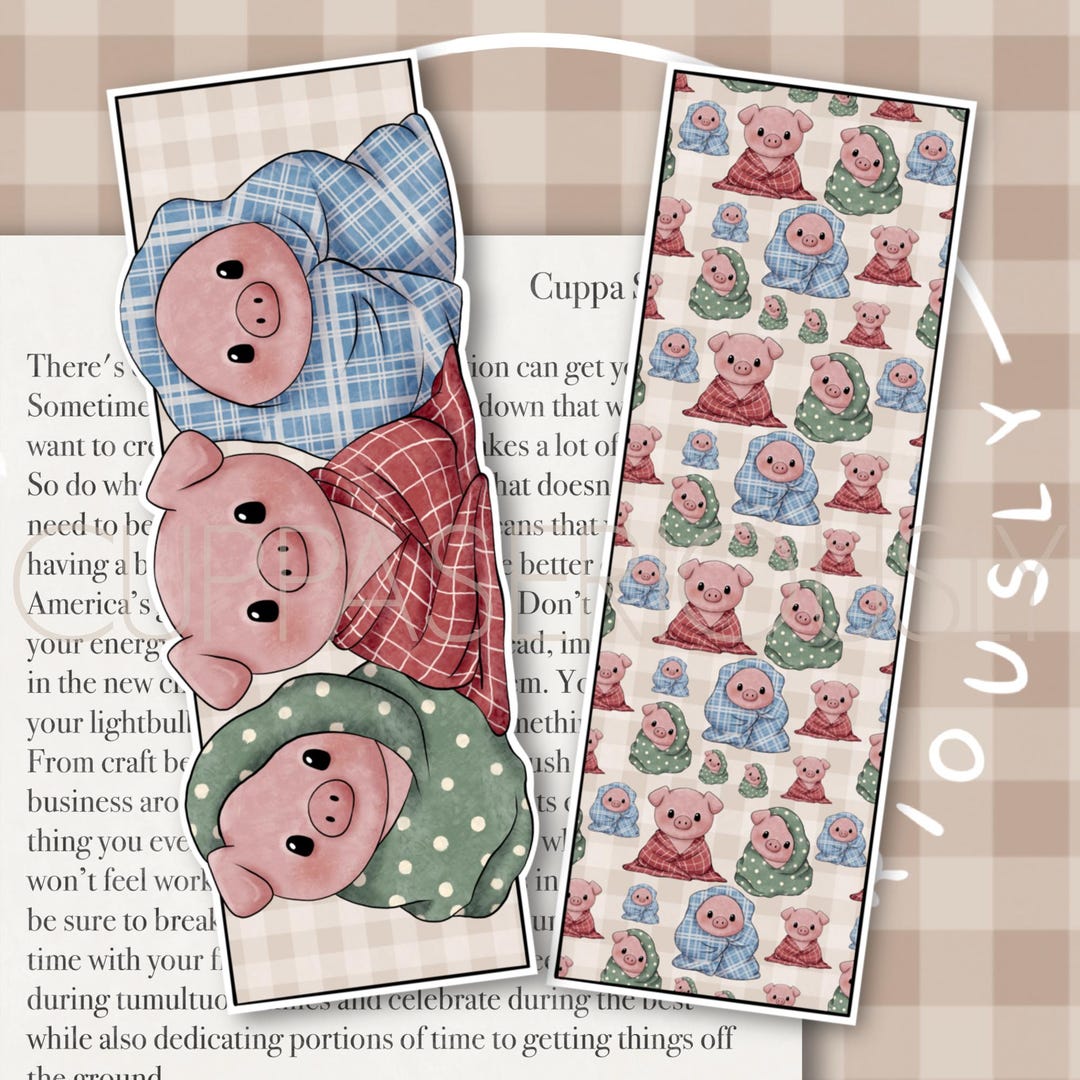 Pigs in Blankets Bookmark | Illustrated Bookmarks | Festive Bookmarks ...