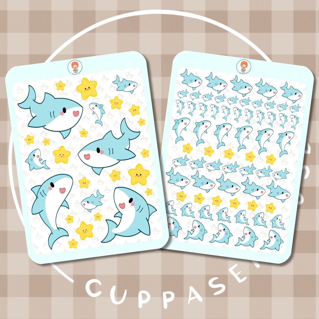Shark Starfish Sticker Sheets | Bullet Journal Stickers, Planner ...
