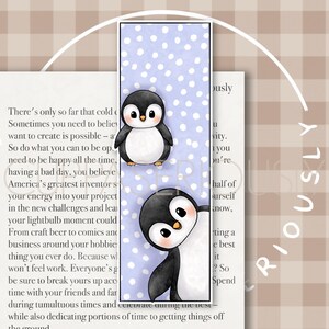 Penguin Snowy Bookmark | Cute Bookmarks | Illustrated Bookmarks ...