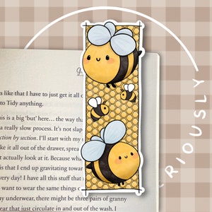 Bumble Bee Bookmark Illustrated Bookmarks Spring Summer Bookmarks Cosy ...