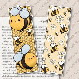 Bumble Bee Bookmark | Illustrated Bookmarks | Spring Summer Bookmarks ...