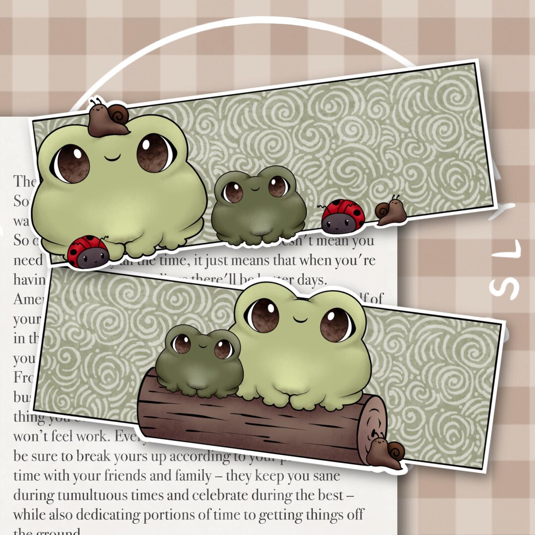 Frog Bookmarks: Illustrated Cosy Bookmarks Set - Etsy