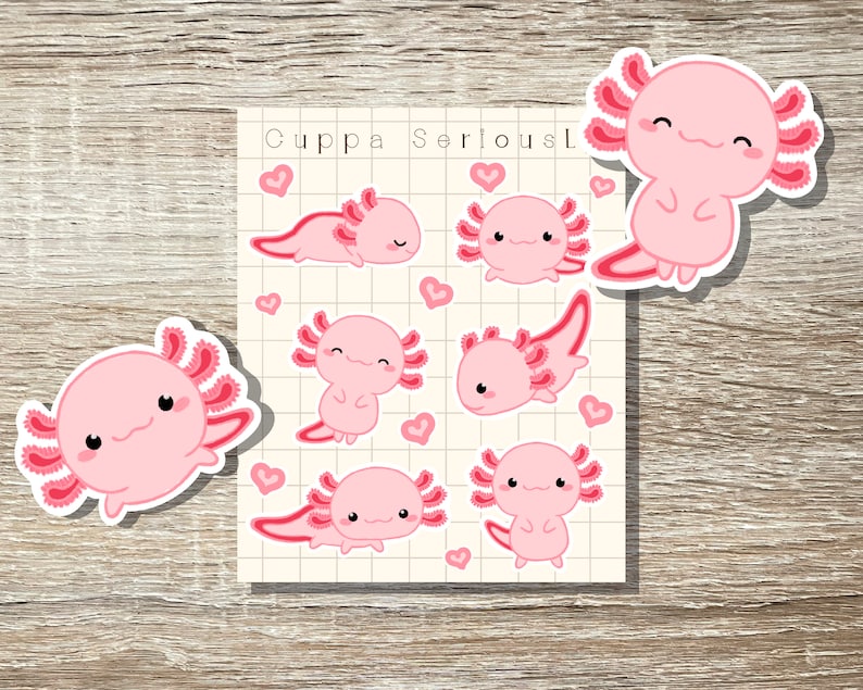 Axolotl Sticker Sheet Bullet Journal Stickers Planner - Etsy