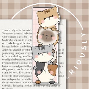 Kitty Cats Bookmarks | Illustrated Bookmarks | Cute Kittens Bookmarks ...