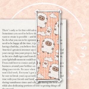 Sheep Lamb Bookmark Illustrated Bookmarks Spring Bookmarks Cosy ...