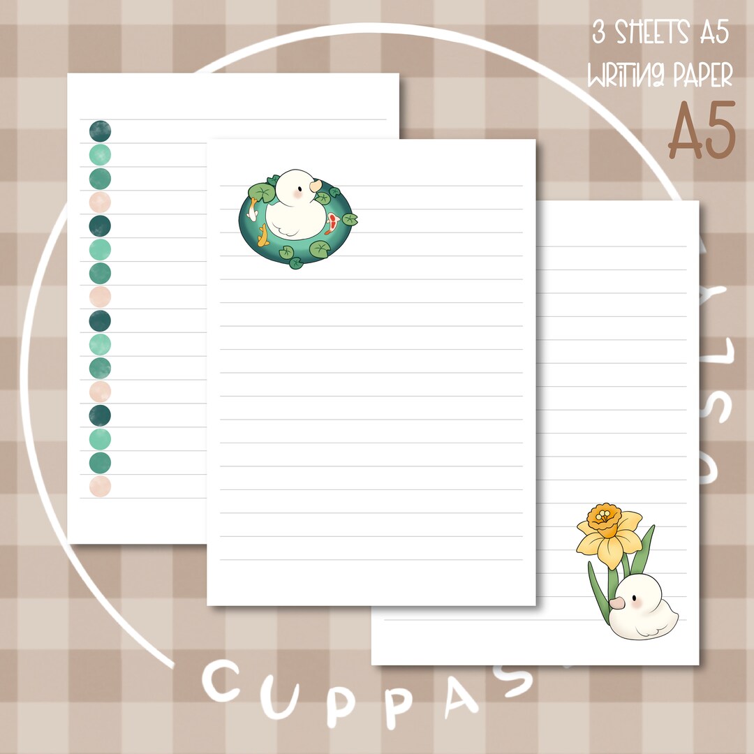 Duck Writing Set Penpal Letter Paper A5 Writing Bundle - Etsy