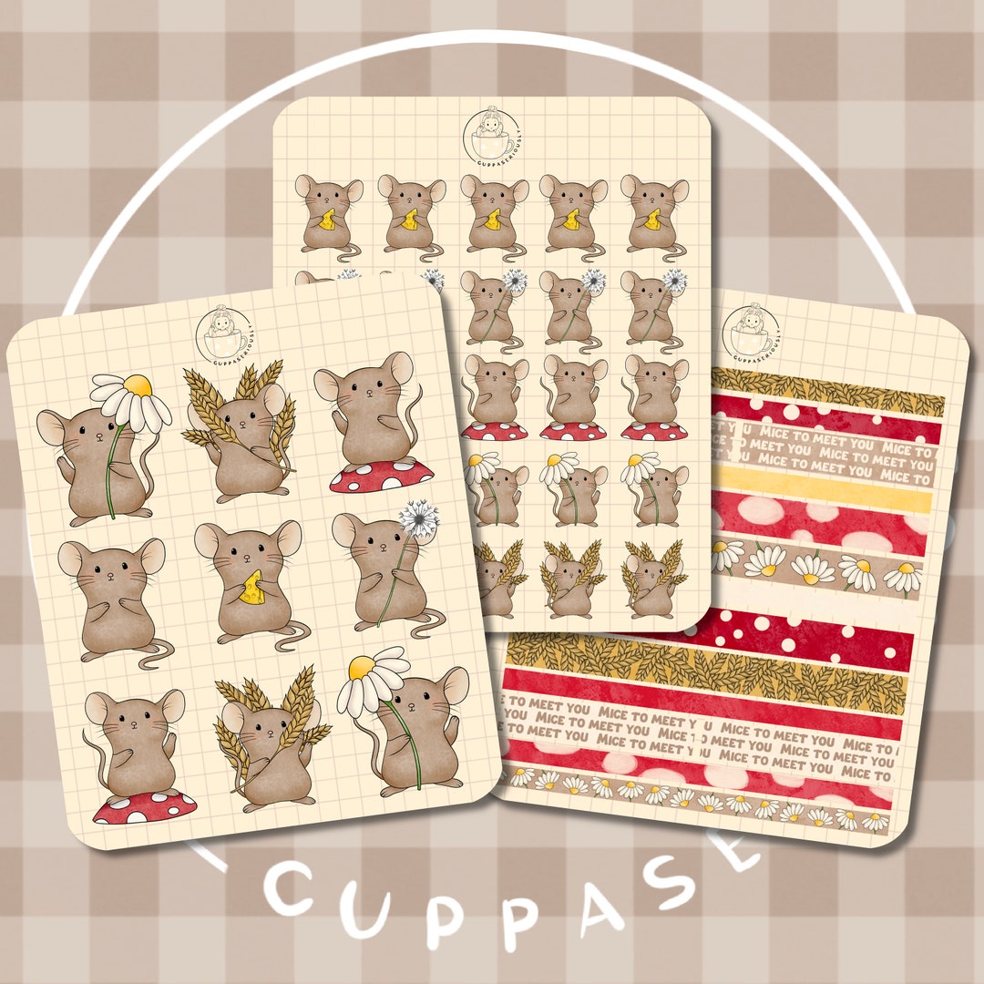 Mouse Mice Sticker Sheet Bullet Journal Stickers, Planner Stickers ...