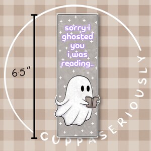 Ghost Reading Bookmarks | Illustrated Bookmarks | Bookmarks | Cosy ...