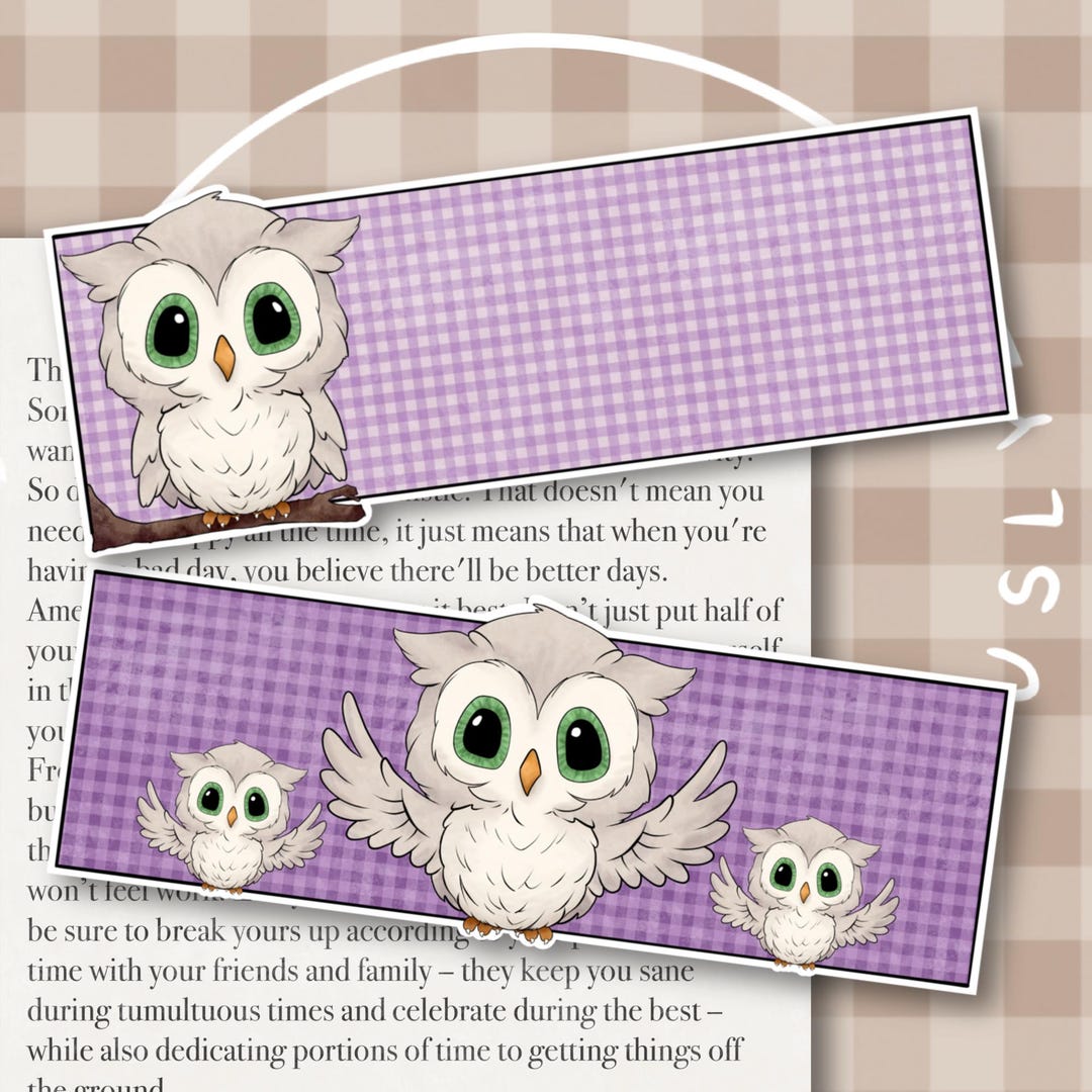 Owl Bookmarks Illustrated Bookmarks Bookmarks Cosy Bookmarks - Etsy