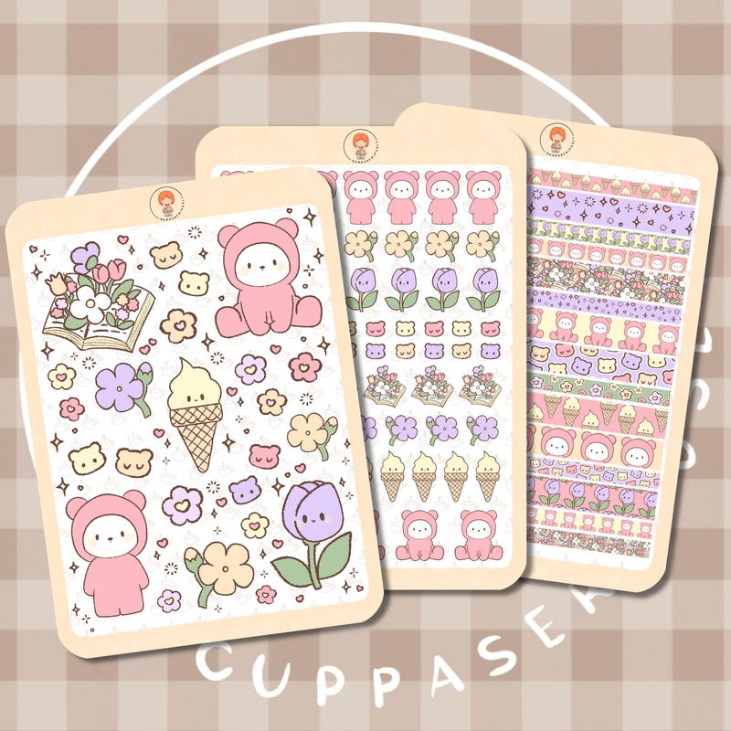 Teddy Bear Stickers Sheets - Etsy UK