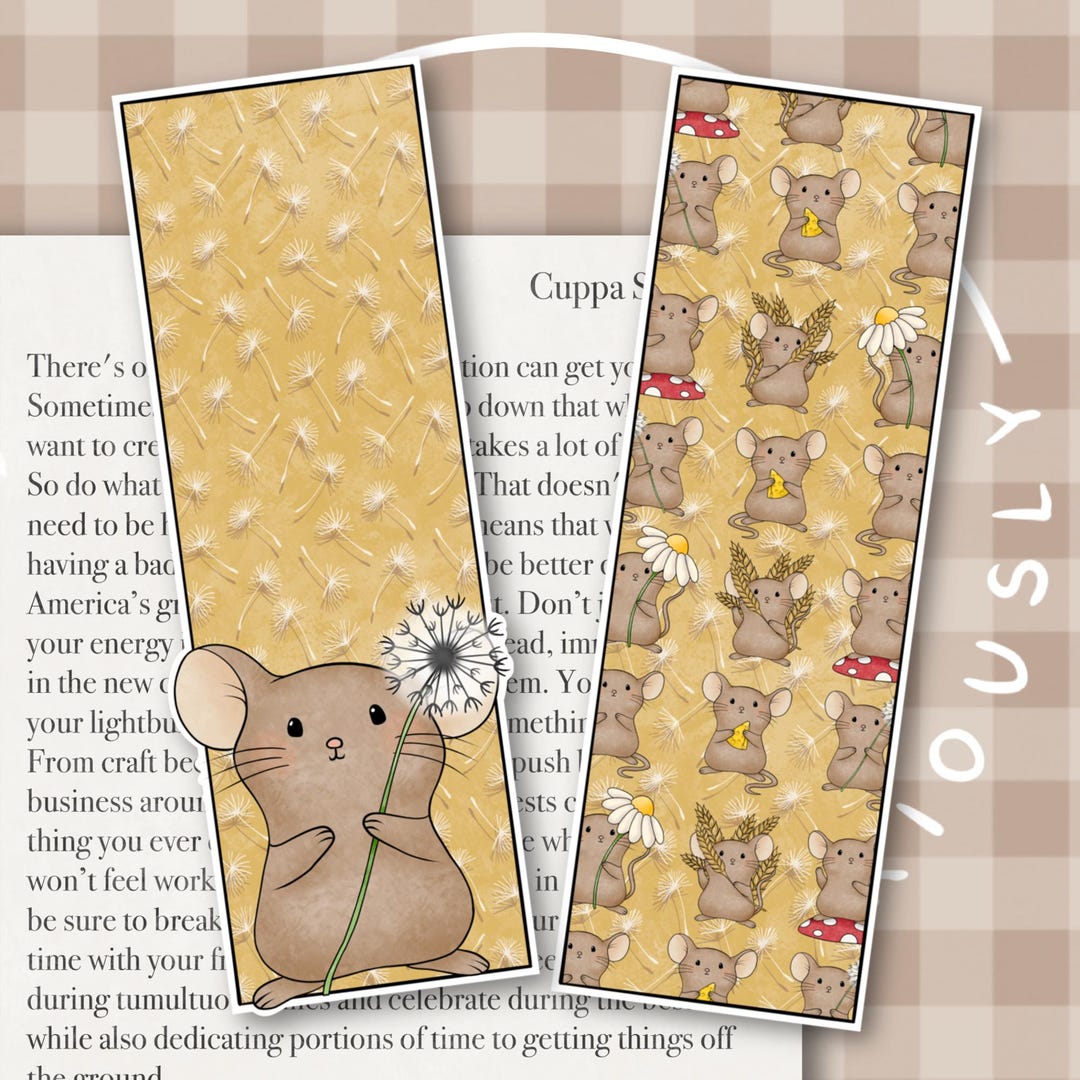 Mouse Mice Bookmarks | Illustrated Bookmarks | Cute Bookmarks | Cosy ...